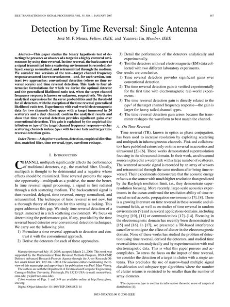 Pdf Detection By Time Reversal Single Antenna