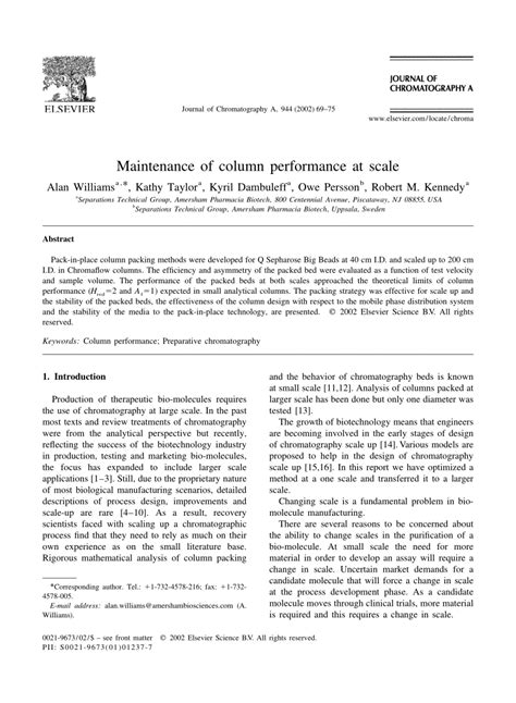 pdf maintenance of column performance at scale