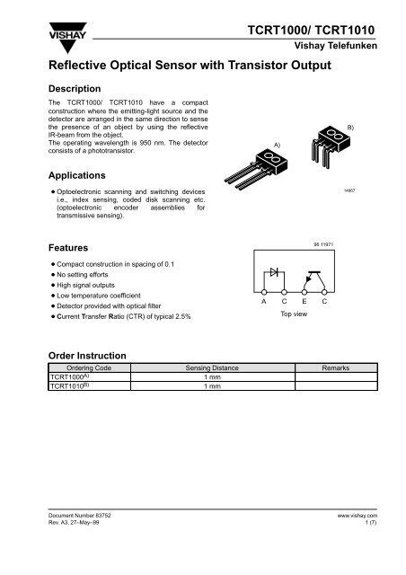 TCRT TCRT Reflective Optical Sensor With Robopoly