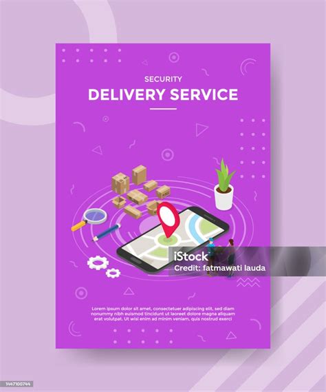 보안 배달 서비스 포인터 위치 택배는 잡지 표지 및 포스터 인쇄용 배너 및 전단지의 템플릿을 위해 고객에게 패키지를 제공합니다