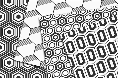 10 Hexagons Seamless Vector Patterns