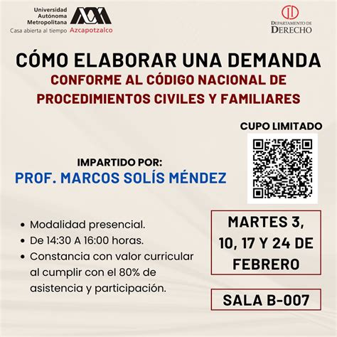 Curso CÓmo Elaborar Una Demanda Conforme Al CÓdigo Nacional De