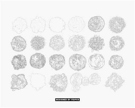 288 Tree Plan Vector Pack Behance Tree Plan Tree Line Drawing