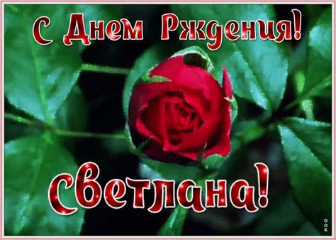 Нежная гиф открытка с Днем рождения Светлана Открытки Онлайн