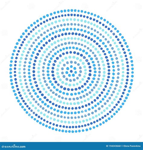 Round Shape Circle Made Of Hand Drawn Dots Rings Stock Vector