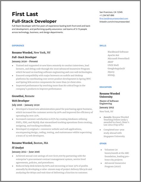 Best Full Stack Developer Resume Samples Download Reusable Anup Karumanchi