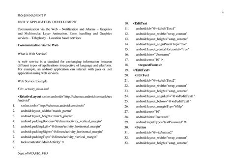 Unit V Application Development Mc4204 Mad Unit V Unit V Application Development Communication