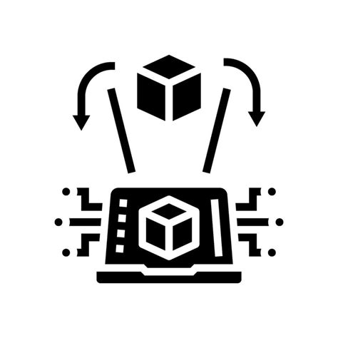 Digital Twin Technology Industry 5 Glyph Icon Illustration 60185324