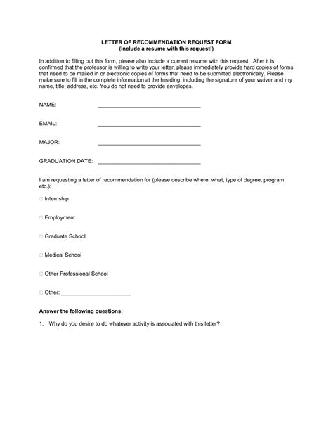 Glory Tips About Letter Of Recommendation Request Form Template Career