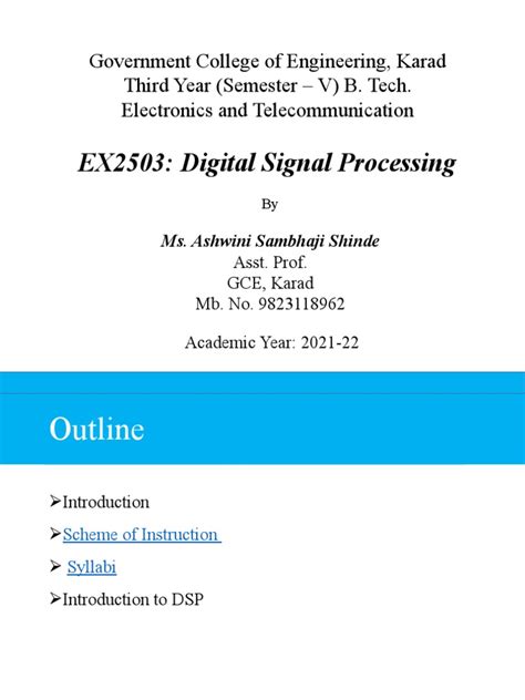 Introduction To Dsp Pdf Digital Signal Processing Electronics