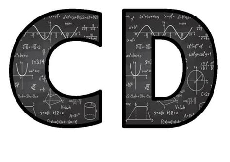 Math Algebra Numbers Themed Lettering Set Instant Display Bulletin