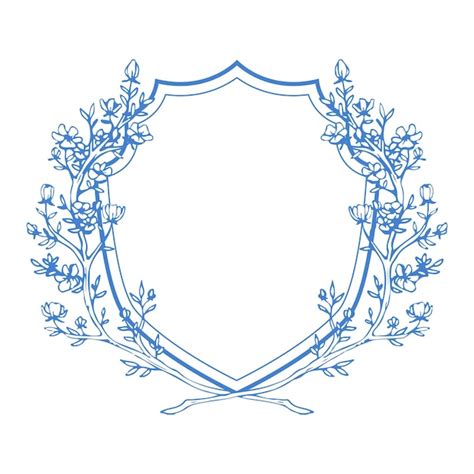 Premium Vector Wedding Crest Floral Branch Design