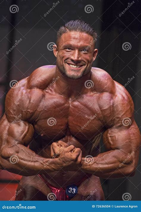 Huge Pro Bodybuilder Flexing Editorial Stock Image Image Of Pectorals