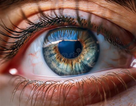 A Video Installation Featuring Slow Motion Footage Of Different Human Eyes Blinking Stock