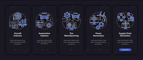 Mobile App Screen Night Mode Onboarding For Digital Twin Implementation Vector Menu