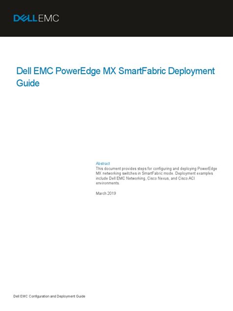 Dell Emc Poweredge Mx Smartfabric Deployment Pdf Pdf Ip Address
