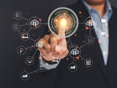 Fingerprint Security Cloud Computing System Data Transformation Stock Image Image Of