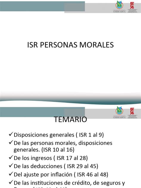Disposiciones Del Isr Para Personas Morales Pdf Impuesto Sobre La