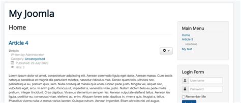 Adding A Heading Menu Item In Joomla