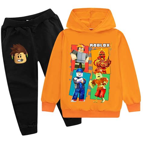 Roblox Outfit Set Youth Tracksuit Hoodie Sweatpants Set 2 Piece