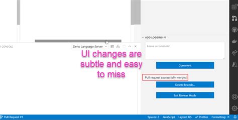 Completion Of Merge Action Is Not Immediately Obvious When Done From