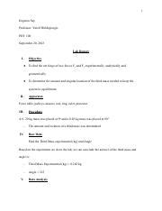 Analyzing Net Force Of Two Forces In Physics Lab Report Course Hero