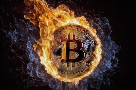 Premium Ai Image Bitcoin On Fire Generative Ai