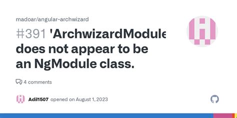archwizardmodule does not appear to be an ngmodule class · issue
