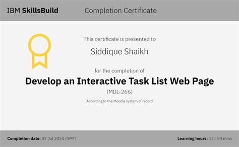 Siddique S On Linkedin Webdev Skillsbuild Interactiveweb Html Css Javascript