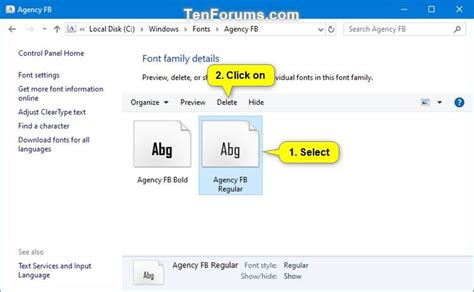 Delete And Uninstall Fonts In Windows 10 Tutorials