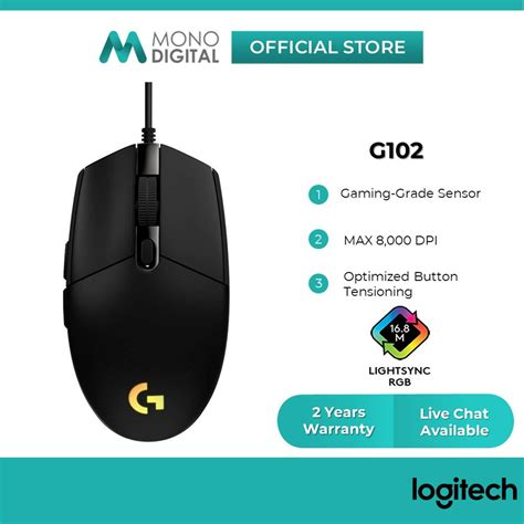 Logitech G102 Light Sync Gaming Mouse With Customizable Rgb Lighting 6 Programmable Buttons