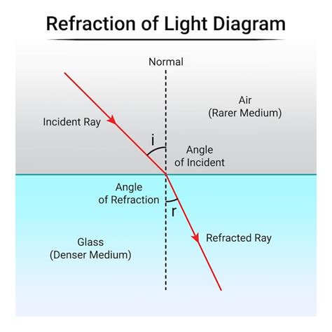 Premium Vector Refraction Of Light Diagram Physics Education Science