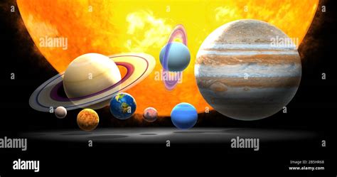 Planets Planet The Solar System On A Black Background Sun Mercury