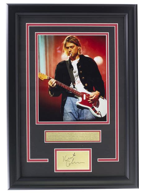 Kurt Cobain Nirvana Custom Framed Photo Display Pristine Auction