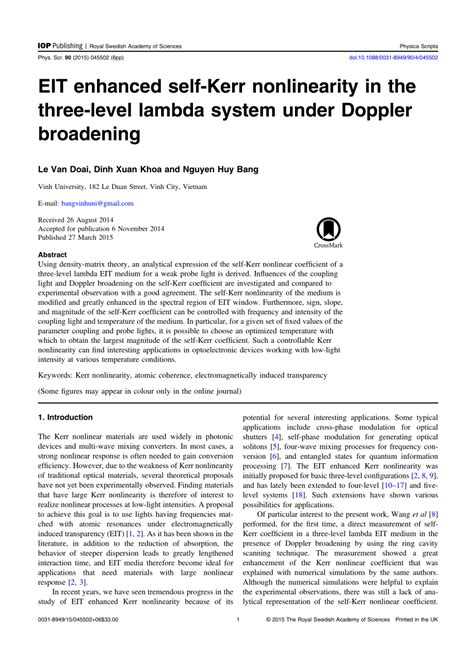 Eit Enhanced Self Kerr Nonlinearity In The Three Level Lambda System Under Doppler Broadening