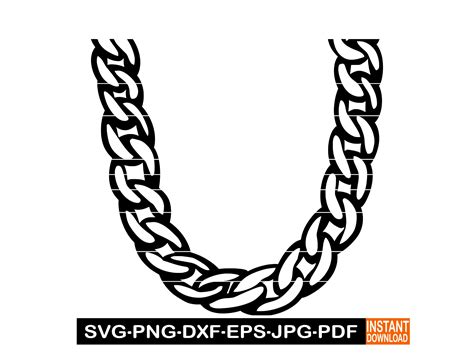 Chain Necklace Svg Png Dxf Jewelry Svg Accessory Svg Hip Hop Fashion