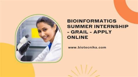Bioinformatics Summer Internship Grail Apply Online