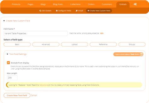 Showing And Hiding Variant Fields In A Table Custom Fields Knowledge Base