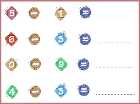 Subtracting With Shapes Math Worksheets
