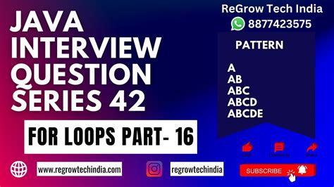 For Loops Part 16 Printing Pattern 13 Javaprogramming Youtube