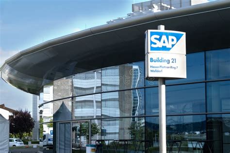Sap Se Logo Prominently Displayed On Modern Corporate Facade Sap Corporate Campus Symbolizing
