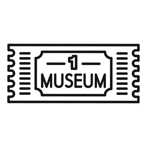 Line Art Icon Of A Museum Ticket Granting Access To Art And History