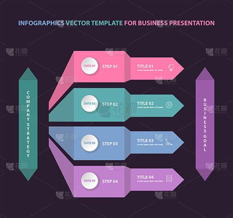 用于业务演示的信息图模板。