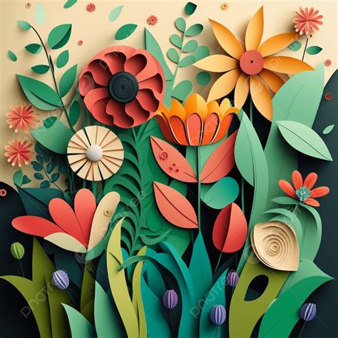 Spring Flowers Template Vector Background Spring Spring Flowers Decorations Background Image