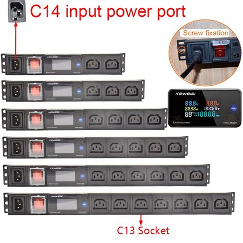 C Power Input PDU Cabinet Type Digital Display Meter Power Distribution Unit Power Strip