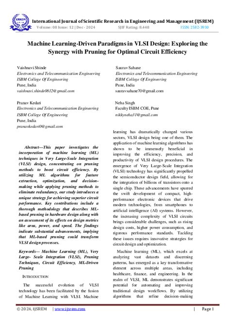 Pdf Machine Learning Driven Paradigms In Vlsi Design Exploring The