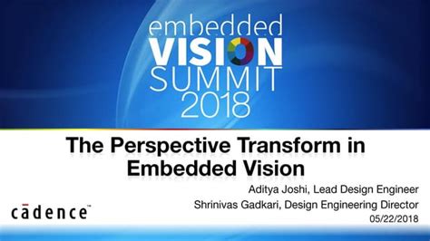 The Perspective Transform In Embedded Vision A Presentation From