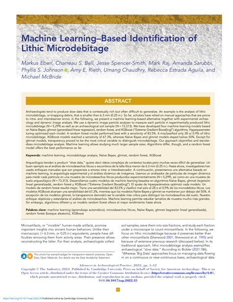 pdf machine learning based identification of lithic microdebitage