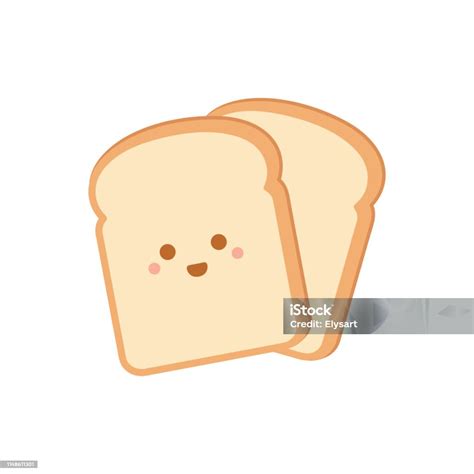 만화 빵 슬라이스 벡터 일러스트 레이 션에 고립 된 흰색 배경 식빵에 대한 스톡 벡터 아트 및 기타 이미지 식빵 곡초류