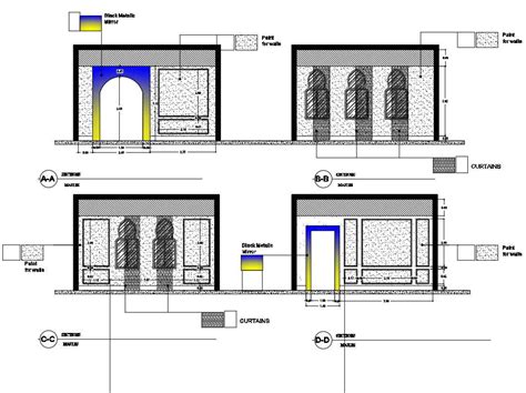 Grounf Floor Plan In Dinning Room And Section Plan Autocad 2d Drawing Dwg File